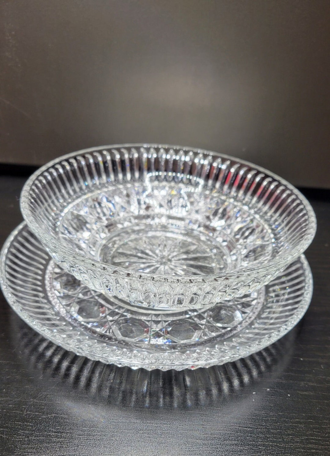 Federal Glass Windsor Pattern Mayonnaise Bowl and Underplate - Etsy