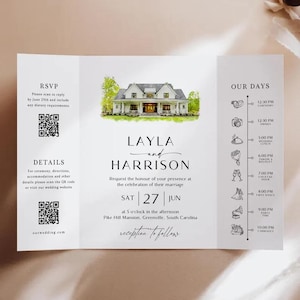 Custom Digital Watercolor Venue Painting Infographic/catholic Wedding ...