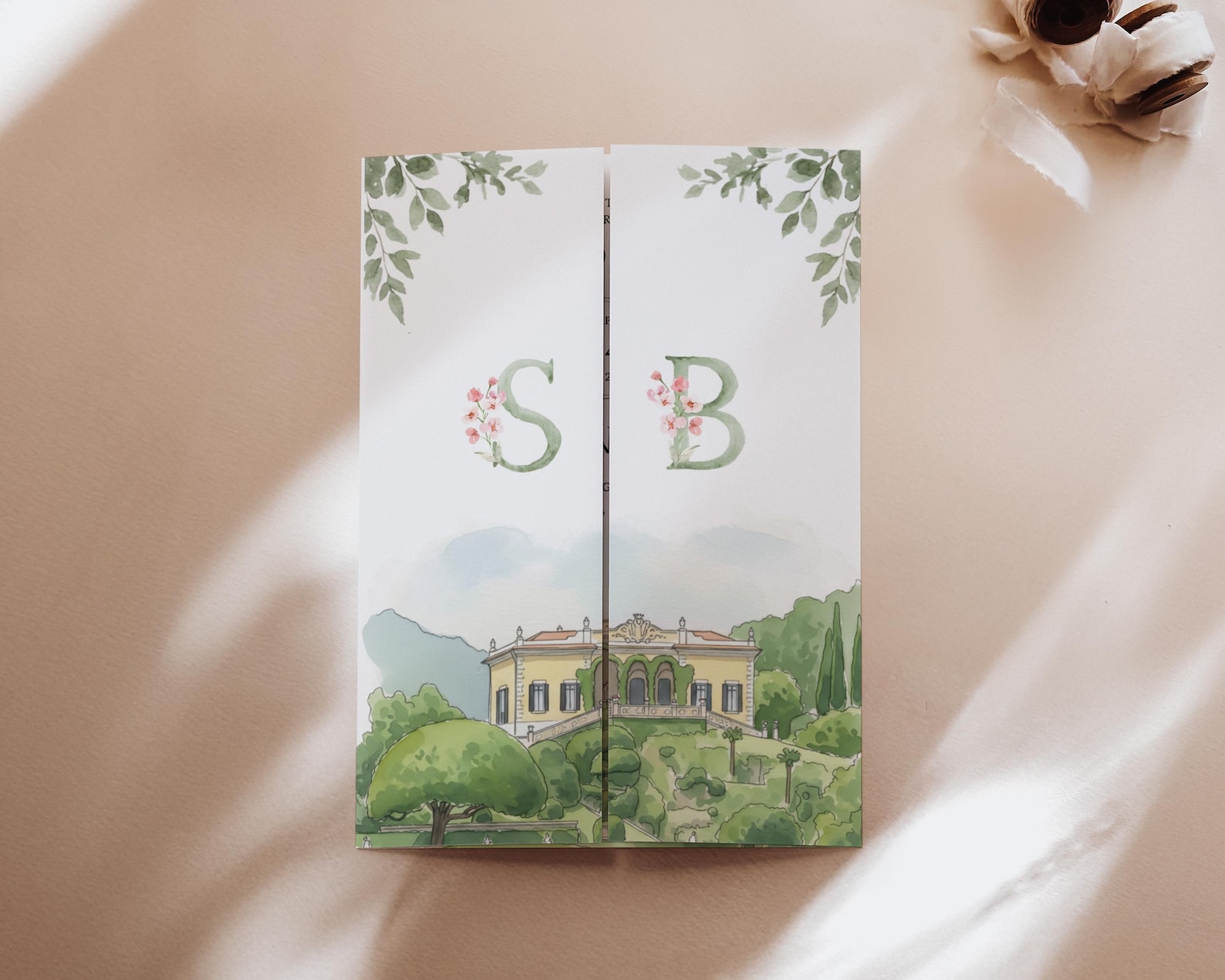Custom Watercolor Venue Wedding Invitation, Editable Canva Gatefold ...