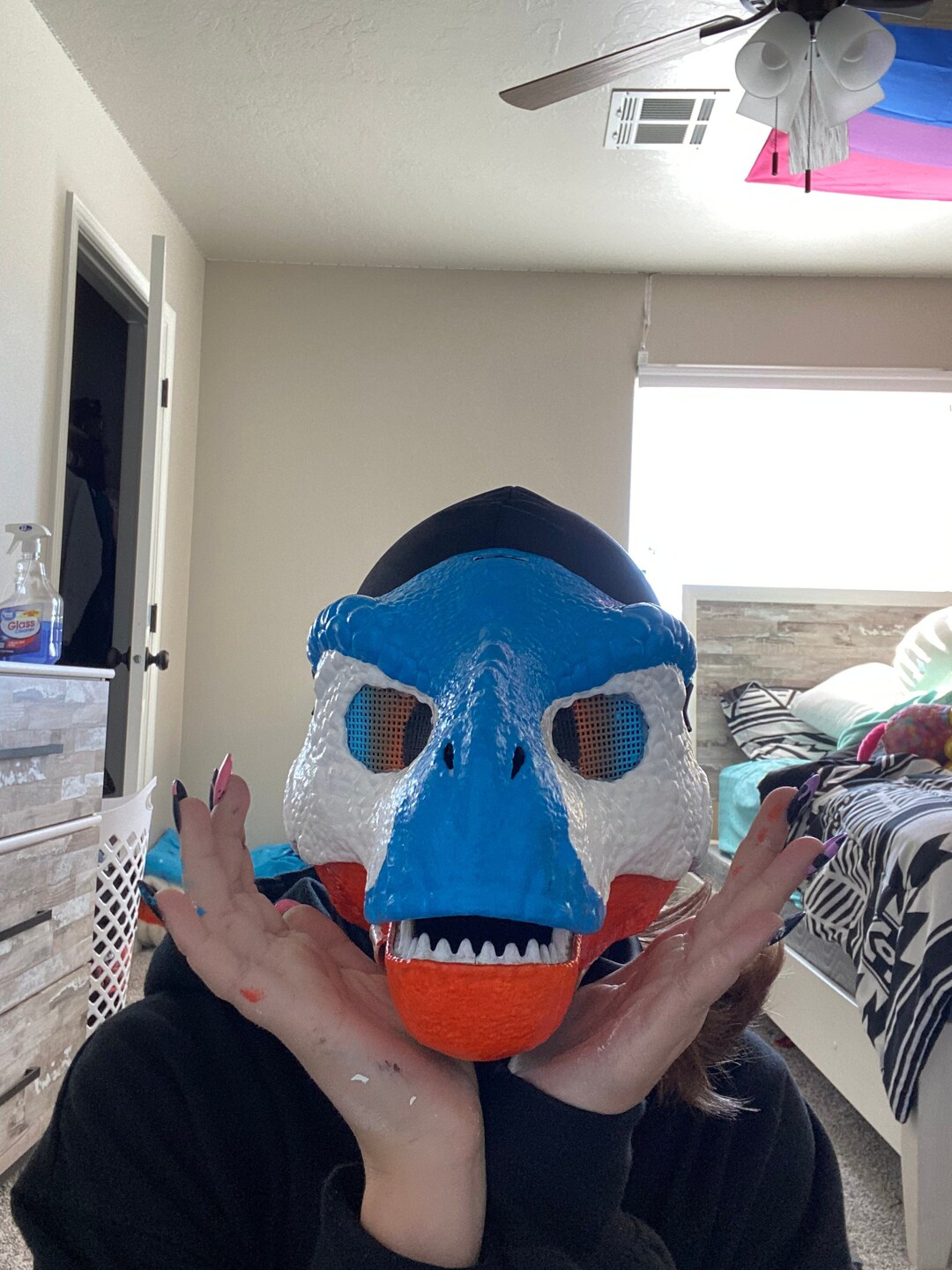 Blue and Orange Dinomask - Etsy