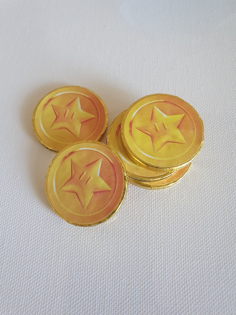 Mario Inspired Star Milk Chocolate Gold Coins - Etsy