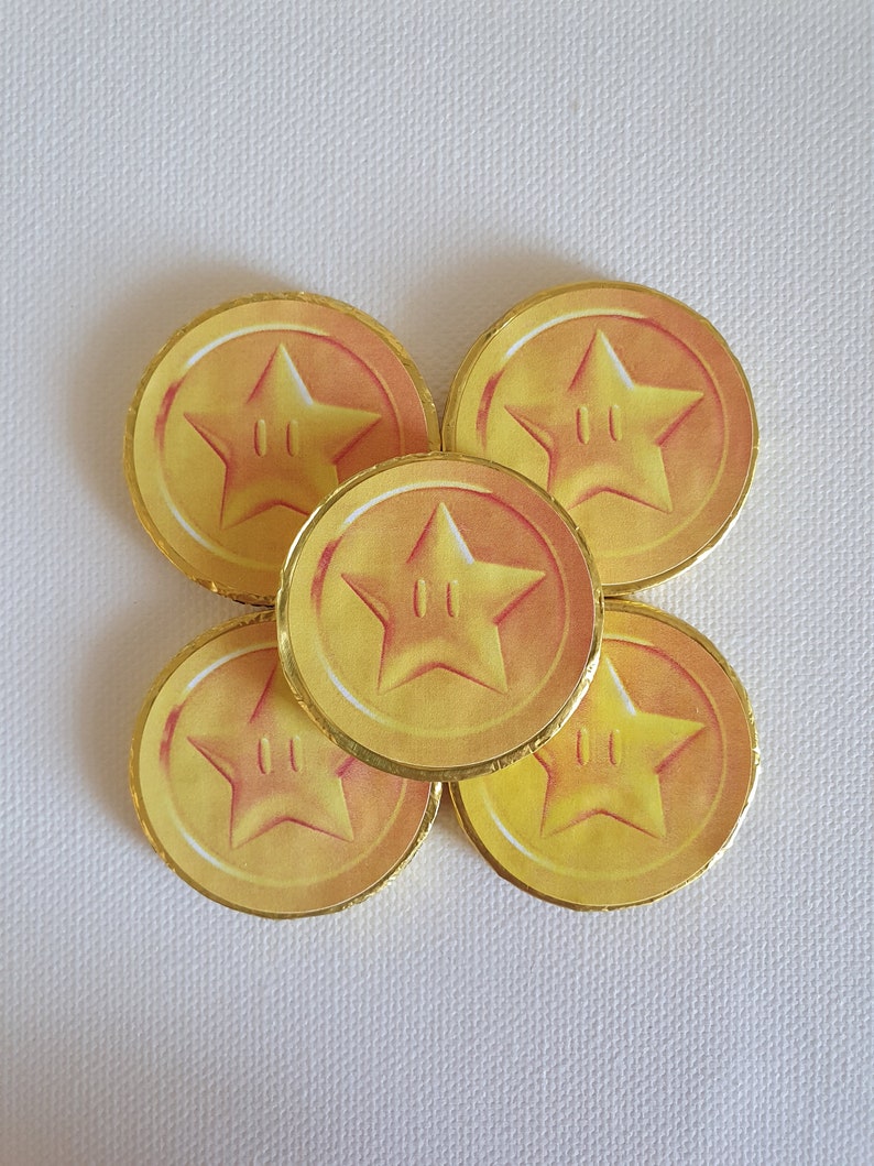 Mario Inspired Star Milk Chocolate Gold Coins - Etsy