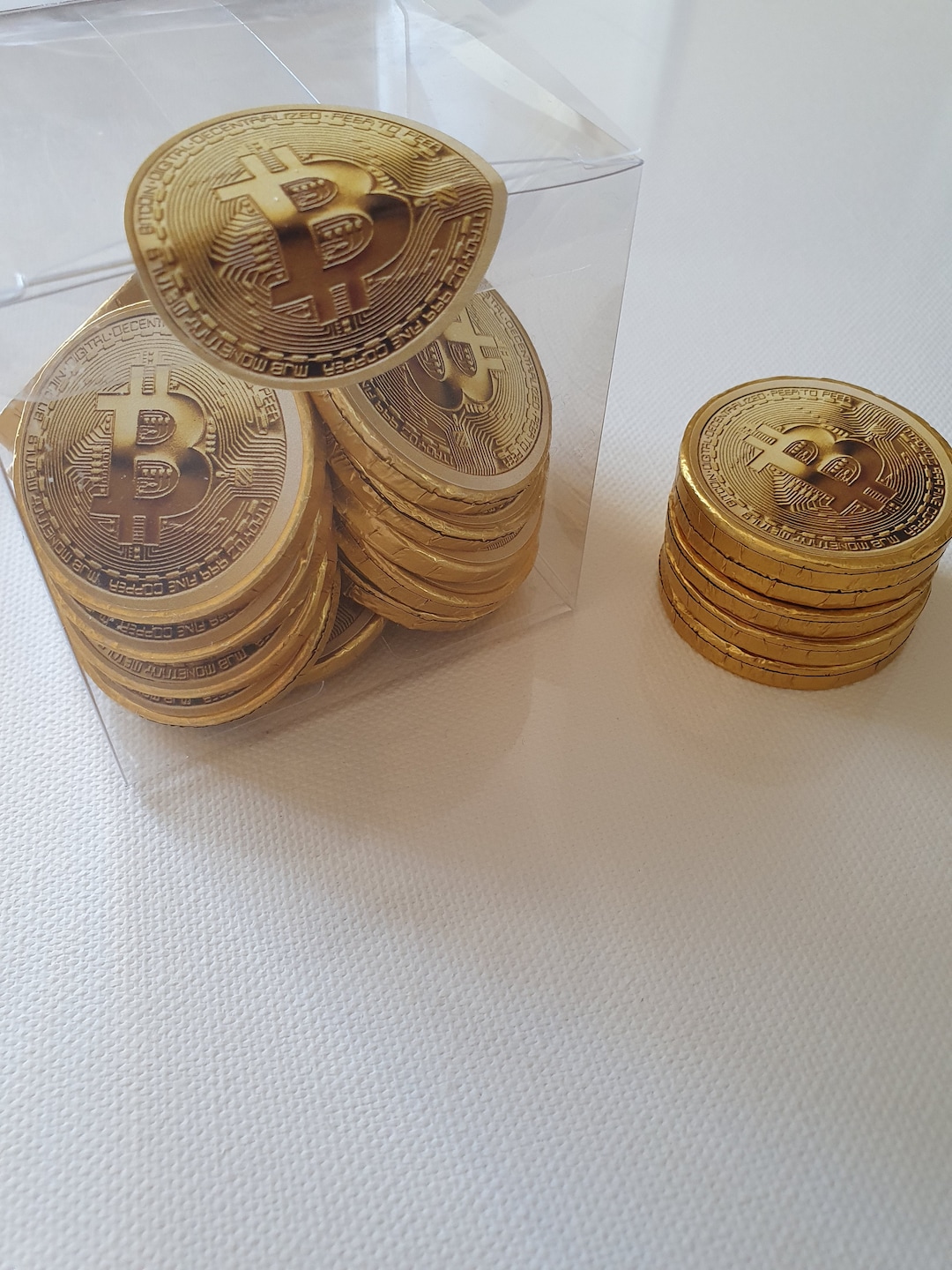 Bitcoin Inspired Milk Chocolate Gold Coins Gift Cube - Etsy UK