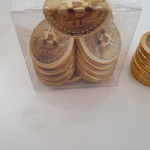 Bitcoin Inspired Milk Chocolate Gold Coins Gift Cube - Etsy UK