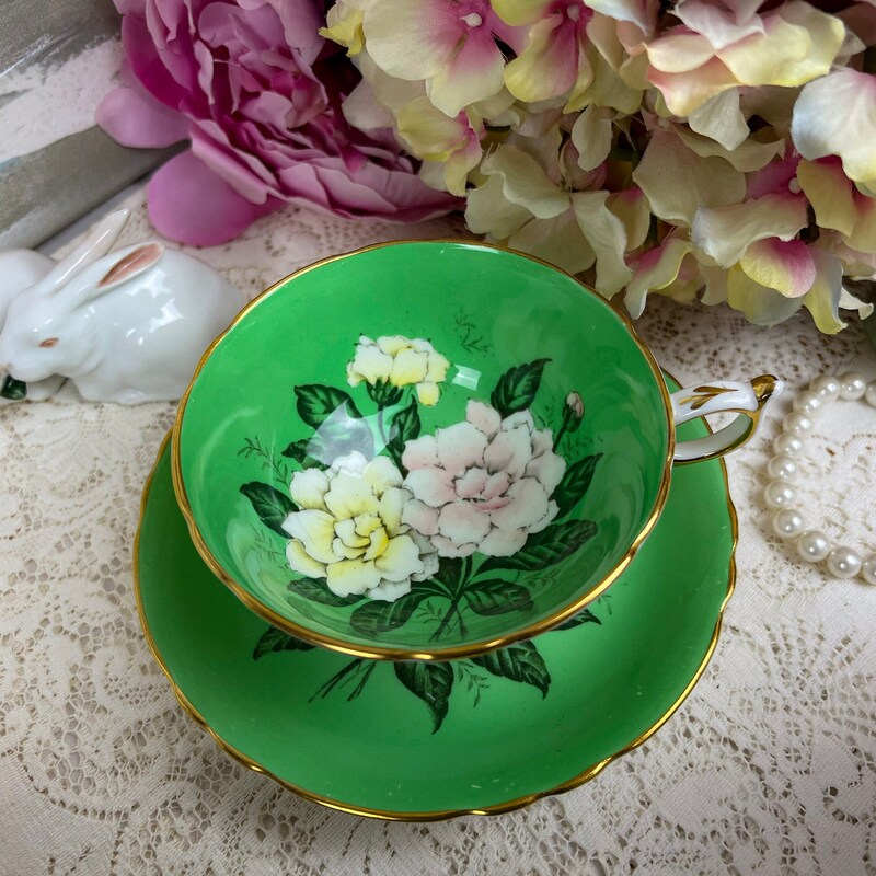 Green Teacup - Etsy