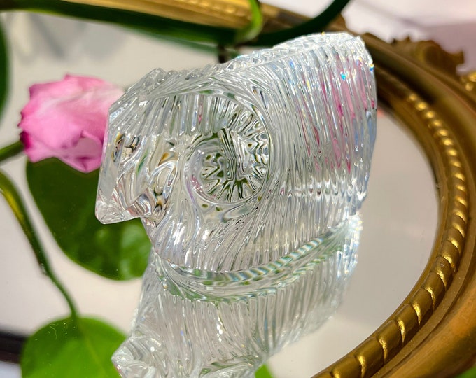Vintage Waterford Crystal Long Horn Ram Paperweight , Mid Century ...