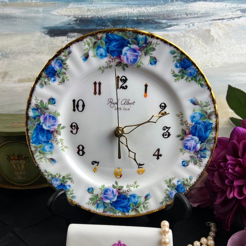 Blue and White Plate Clock - Etsy