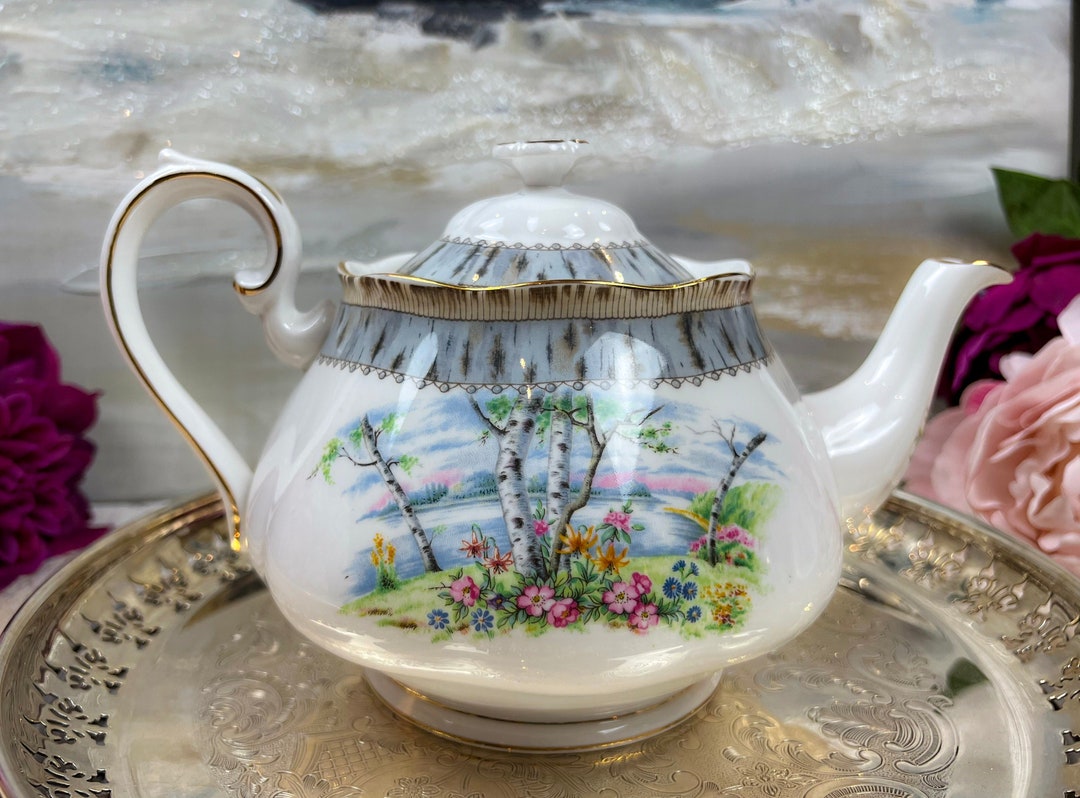 Vintage Royal Albert Silver Birch Large 6 Cup Teapot, Royal Albert ...