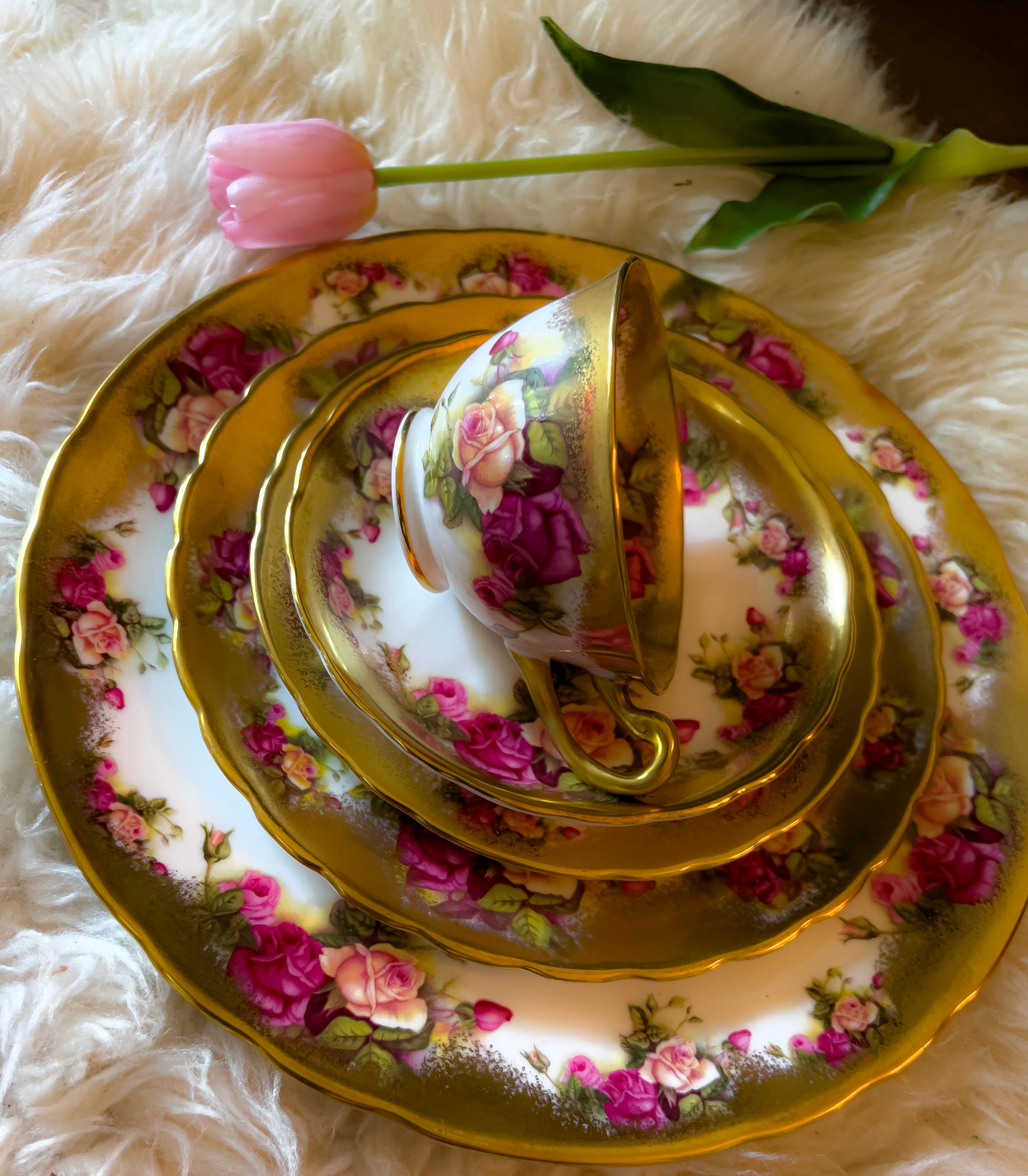 RARE Vintage Royal Chelsea Golden Rose Dinnerware Sold Separately, 5 ...