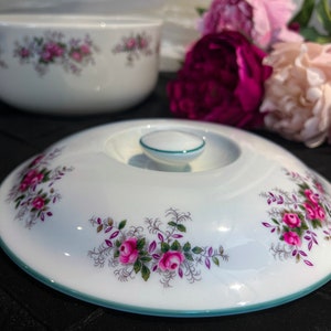 Large Royal Albert Lavender Rose Country Bakeware 3 Quart Covered ...