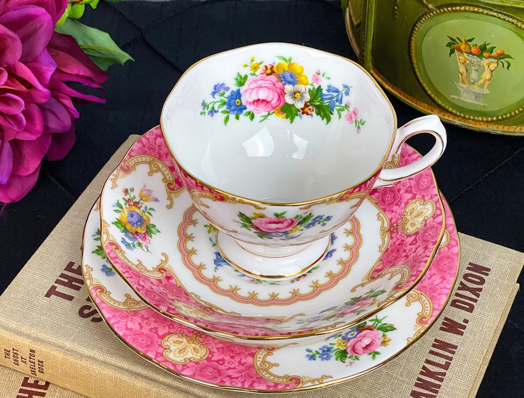 Vintage Royal Albert Lady Carlyle Teacup and Saucer Trio With England ...