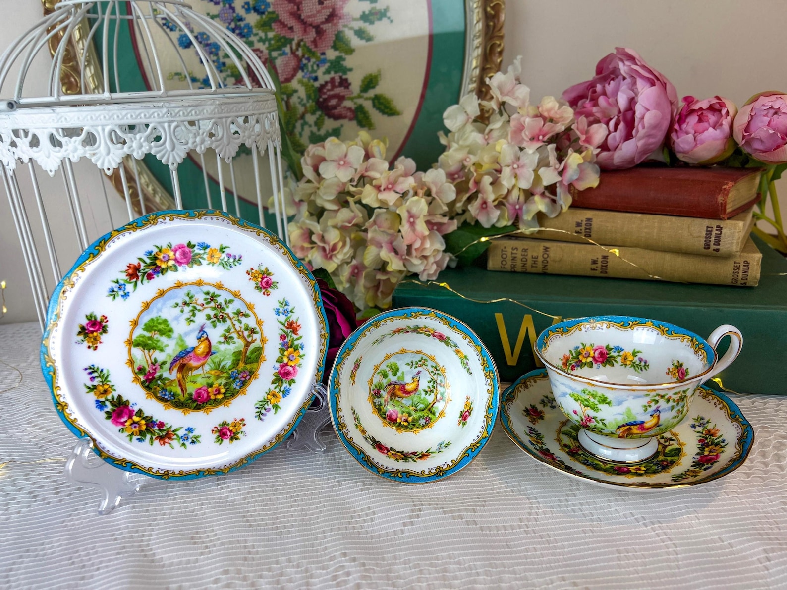 Royal Albert Blue Chelsea Bird Vintage Bone China Items Including ...