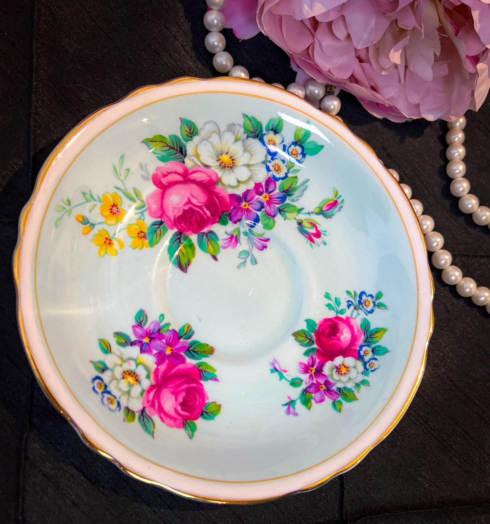 Rare 1930s Blue Double Warrant Paragon Teacup and Saucer With Cabbage ...