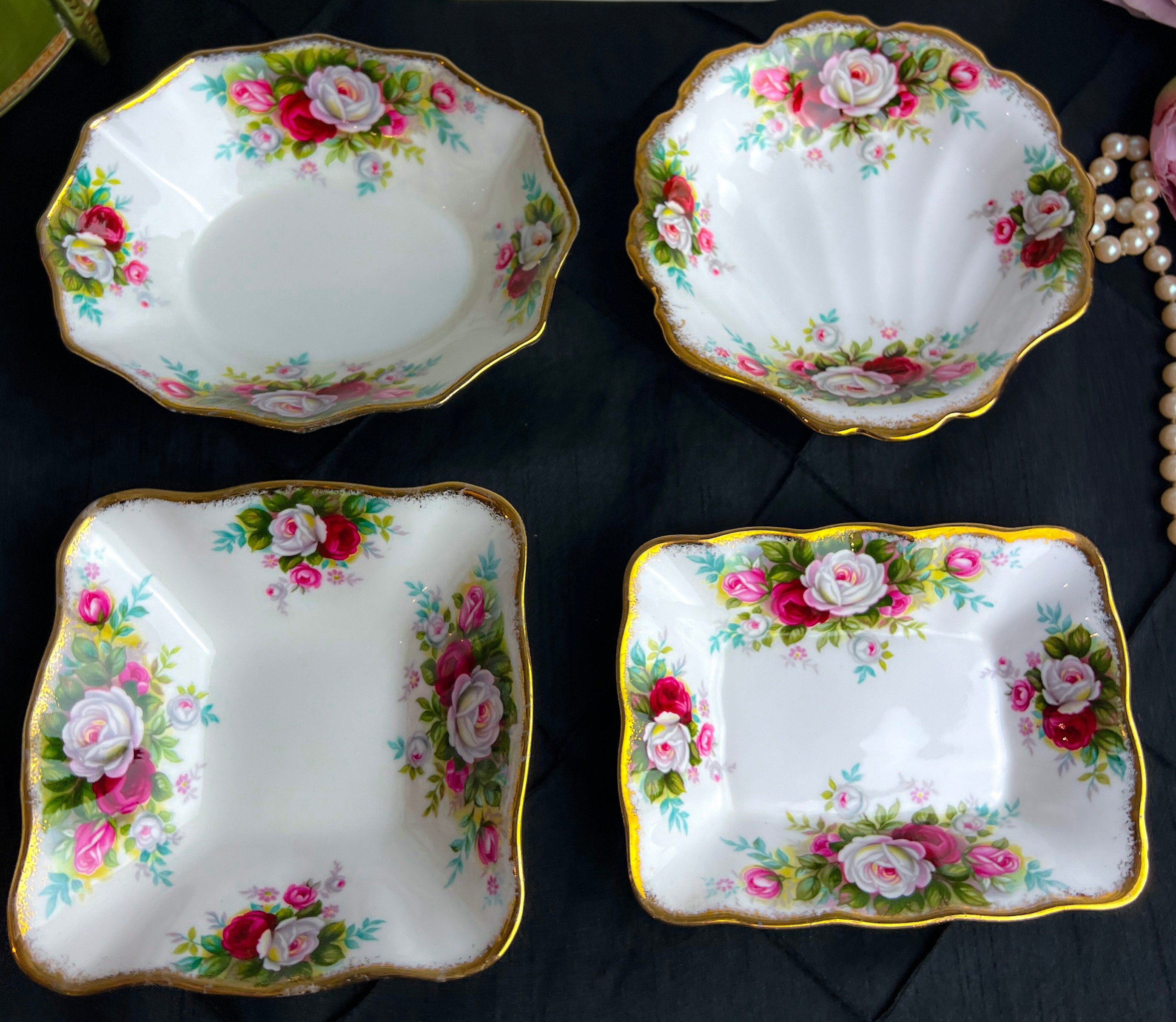 Vintage Royal Albert Celebration Sweet Meat Dishes, Shell Shape ...