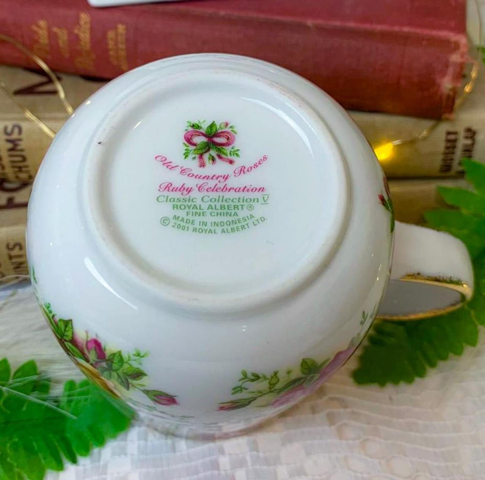 Dessert / Lunch for 4, Royal Albert Ruby Celebration 8" Plates and Mugs ...