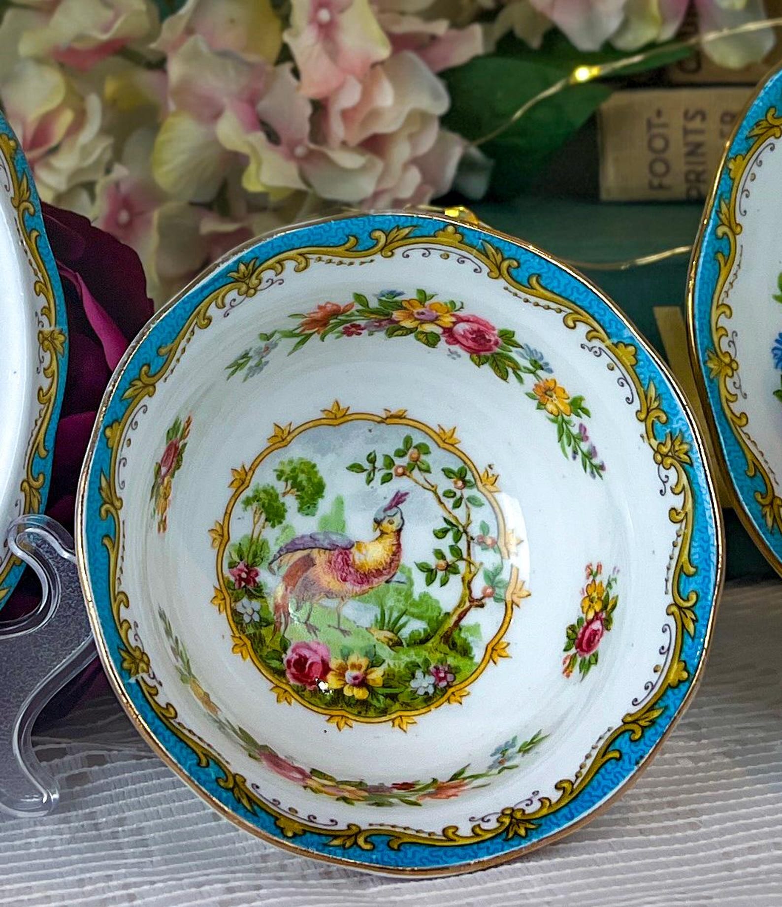 Royal Albert Blue Chelsea Bird Vintage Bone China Items Including ...