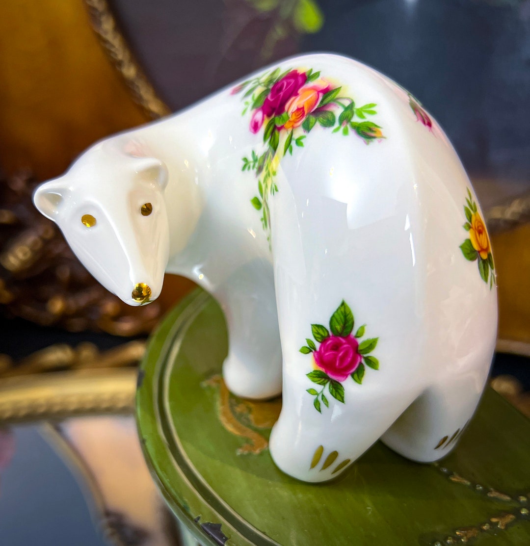 Vintage Polar Bear Figurine Royal Albert Old Country Roses, Very Rare ...