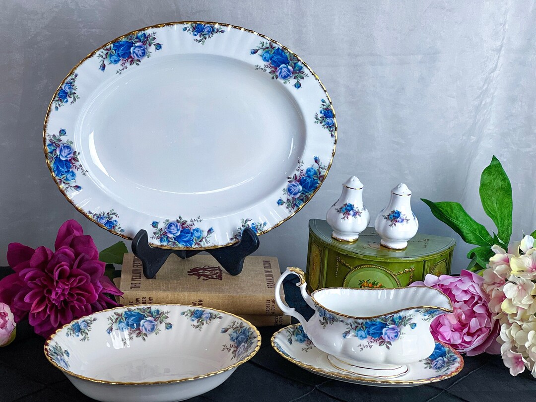 Vintage Royal Albert Moonlight Rose 6 Piece Hostess Package, Meat ...