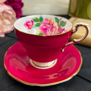 1940s Vintage Paragon Double Warrant Cabbage Rose Bouquet Teacup and ...