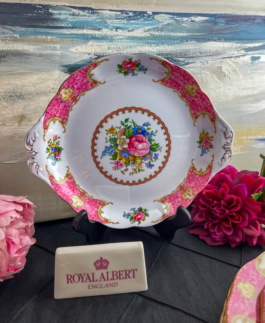 Vintage Royal Albert Lady Carlyle Tab Handled Cake Plate, Original ...