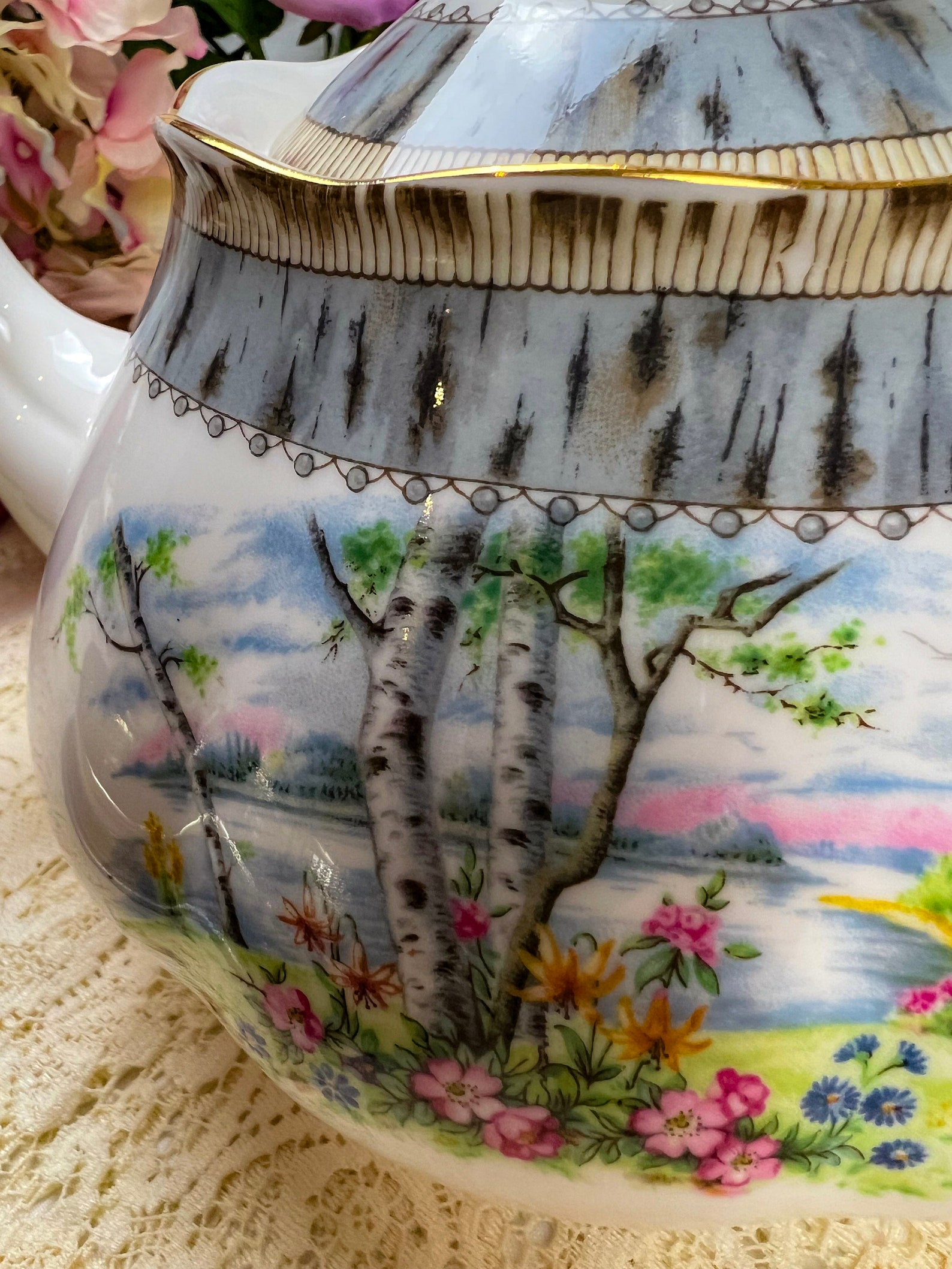 Vintage Royal Albert Silver Birch Large 6 Cup Teapot, Royal Albert ...