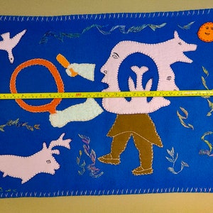 Vintage 30" Signed Inuit Wall Hanging by Sarah Niungittuq Inukpuk ᓯᕋ ...