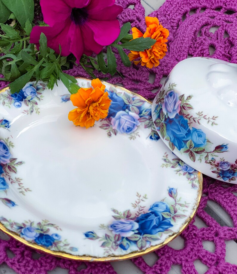 Moonlight Rose Round Covered Butter Dish in Mint Condition, Vintage ...