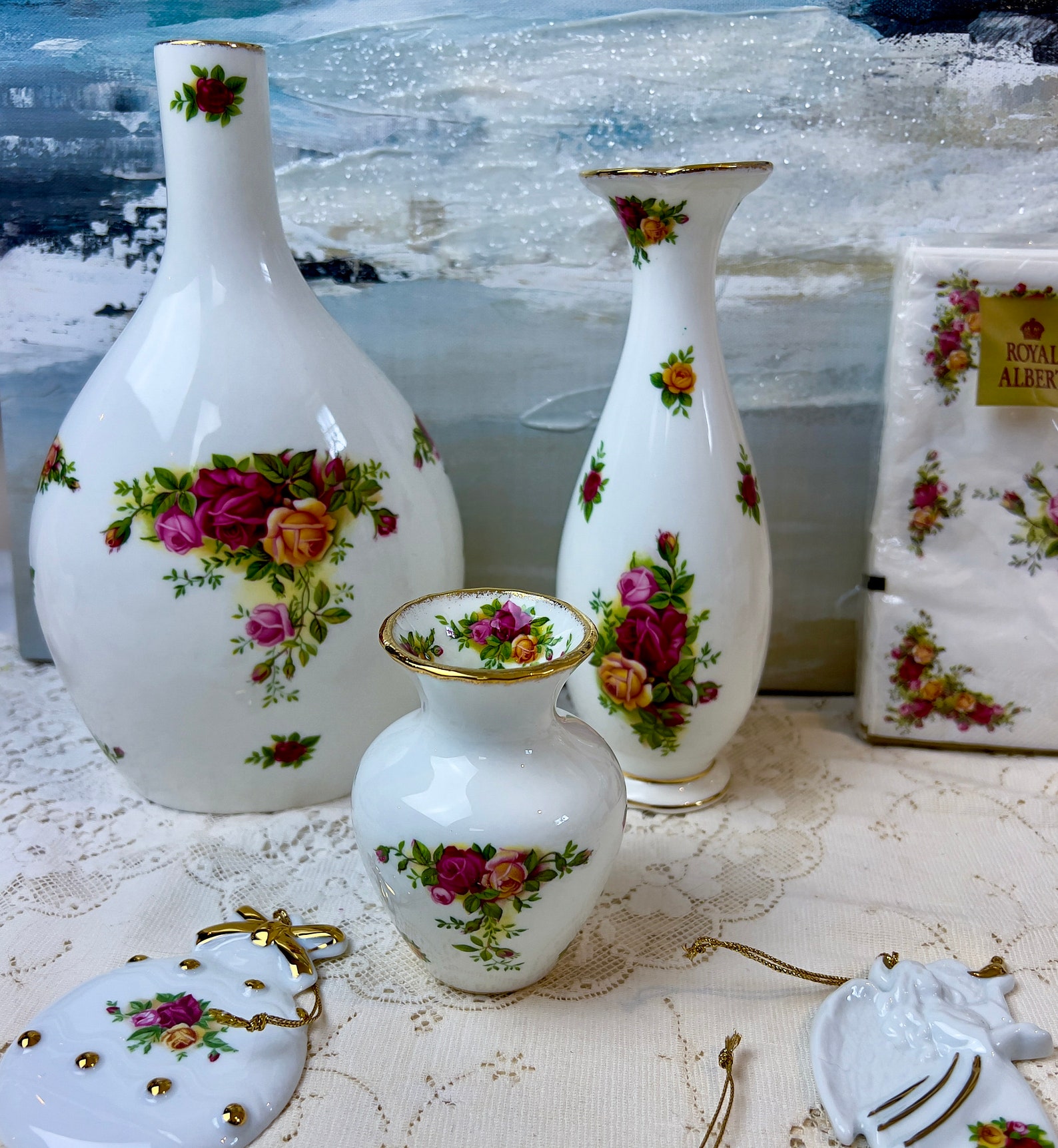 Very Desirable Vintage Royal Albert Old Country Roses Accessories ...