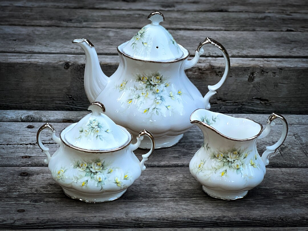 Vintage Paragon First Love Teapot With Cream and Lidded/handled Sugar ...