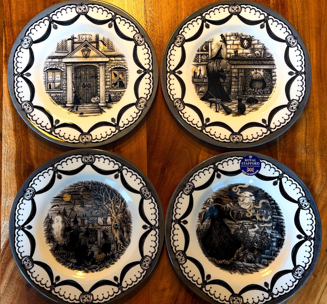 Set of 4 Haunted House Witches Coven Limited Edition Salad Plates, 8.5 ...
