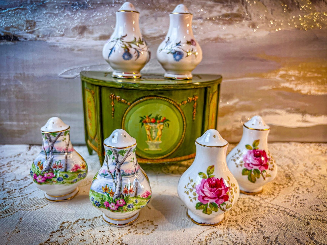 Vintage Royal Albert Salt and Pepper Set, Silver Birch, Brigadoon ...