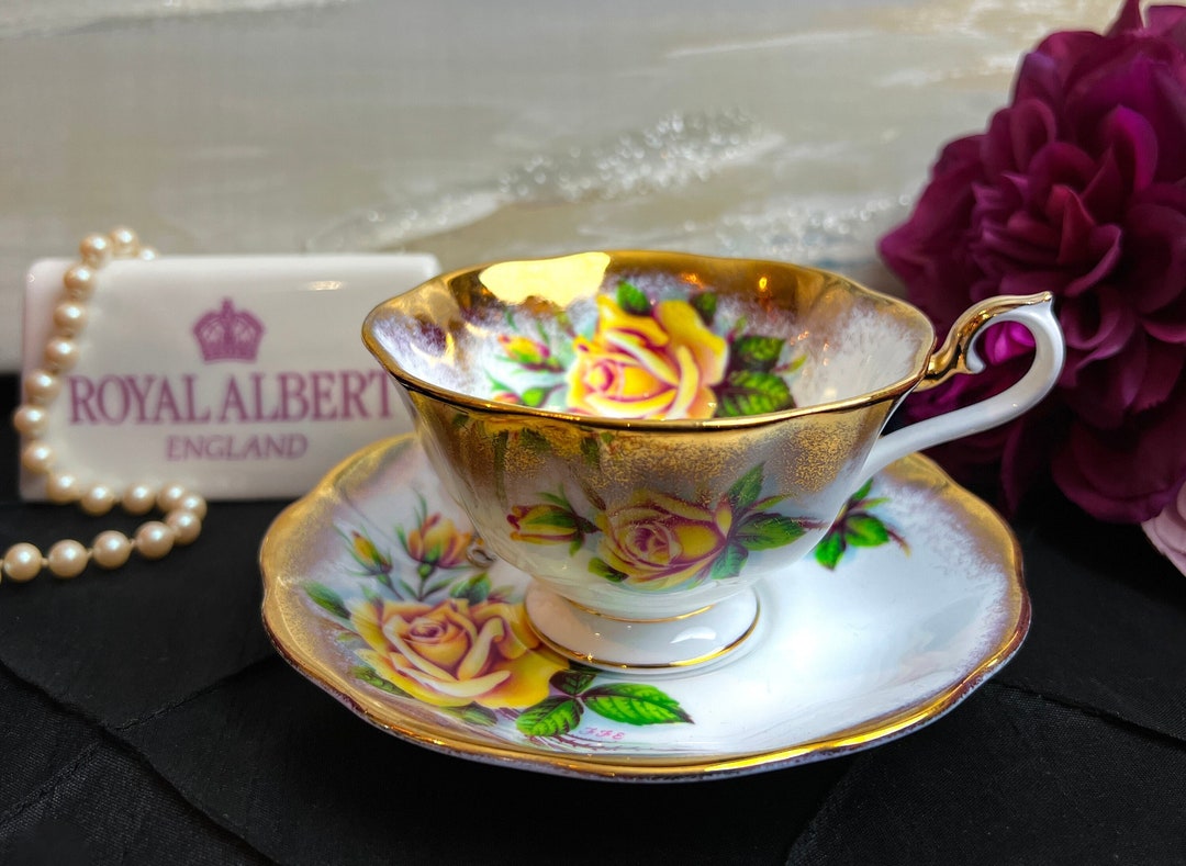 Rare Royal Albert Signed F.F.E Teacup and Saucer With Heavy Gold Chintz ...