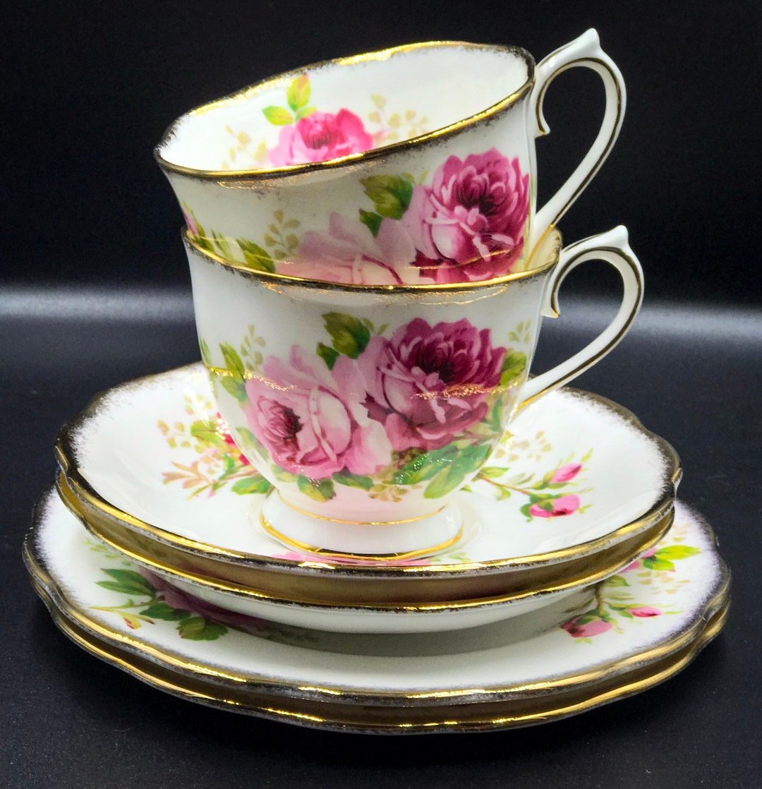 1940s Tea Party for 2 - Set of Two Vintage Royal Albert American Beauty ...