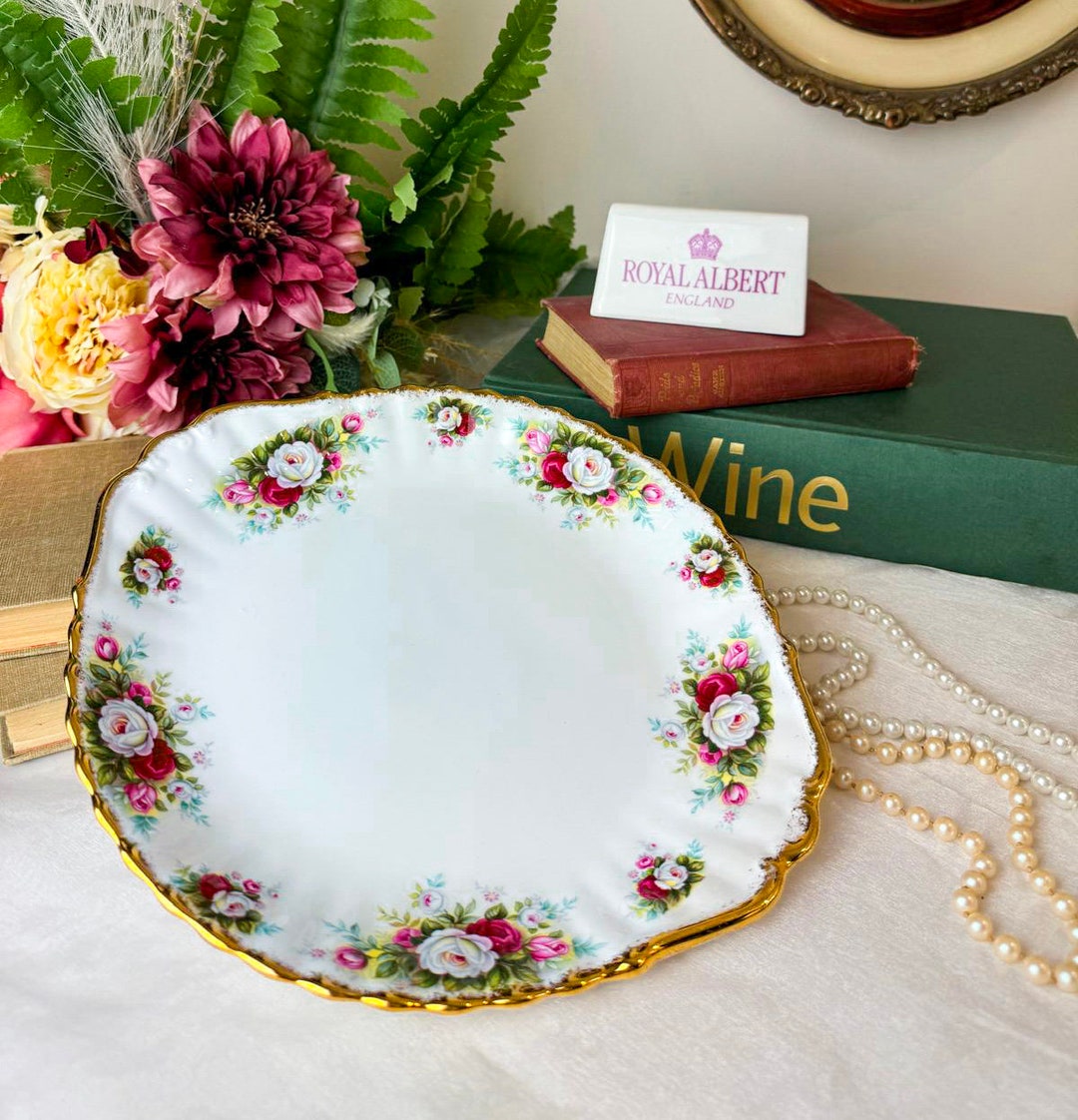 Large Royal Albert Celebration Tab Handled Cake Plate, English Bone ...