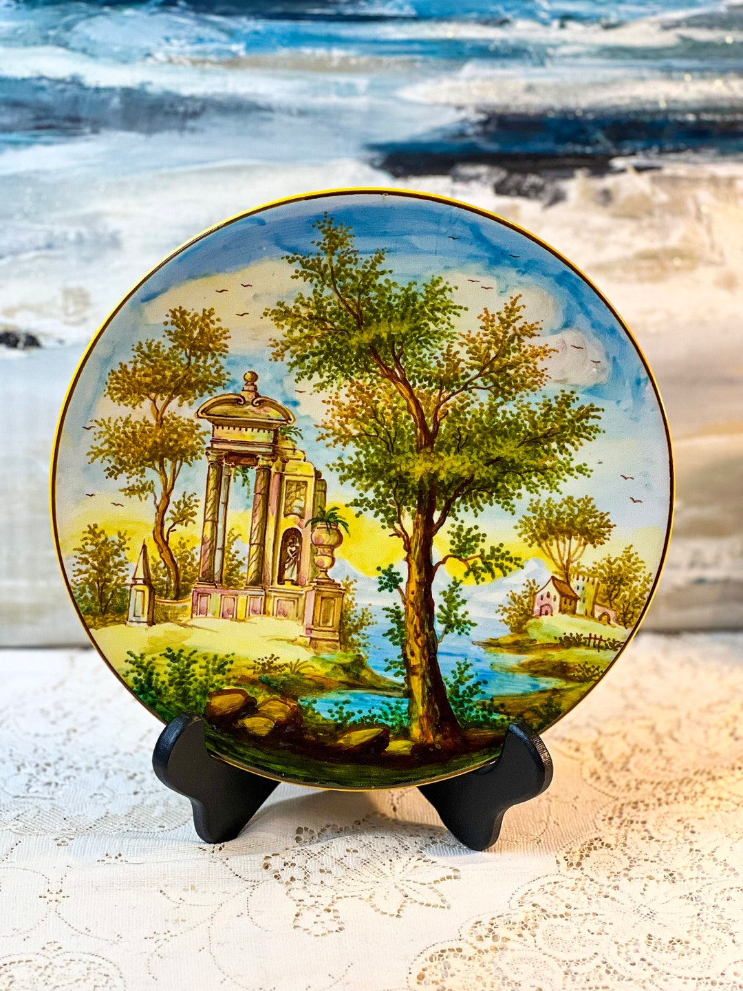 RARE Antique Italian Angelo Minghetti Bologna Faenza Majolica Pottery ...