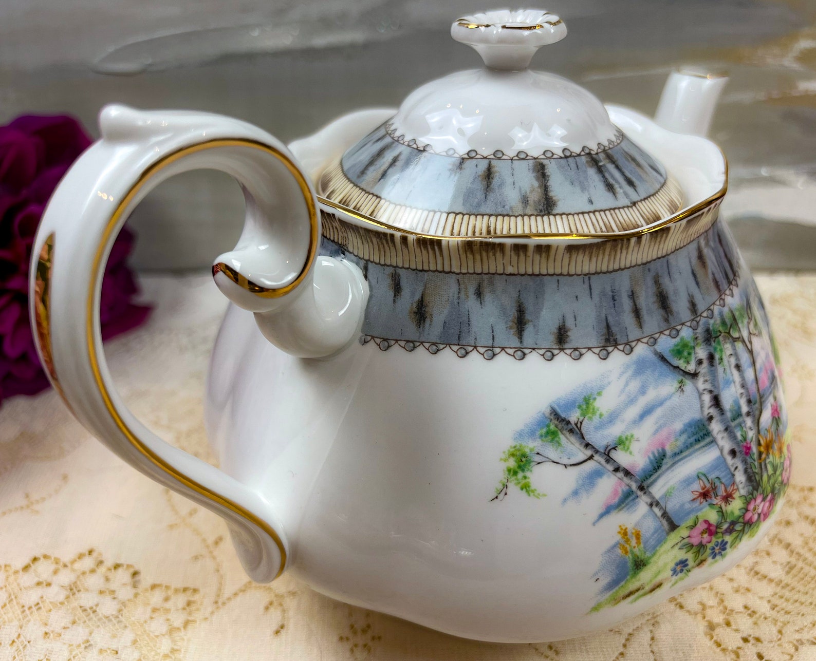 Vintage Royal Albert Silver Birch Large 6 Cup Teapot, Royal Albert ...