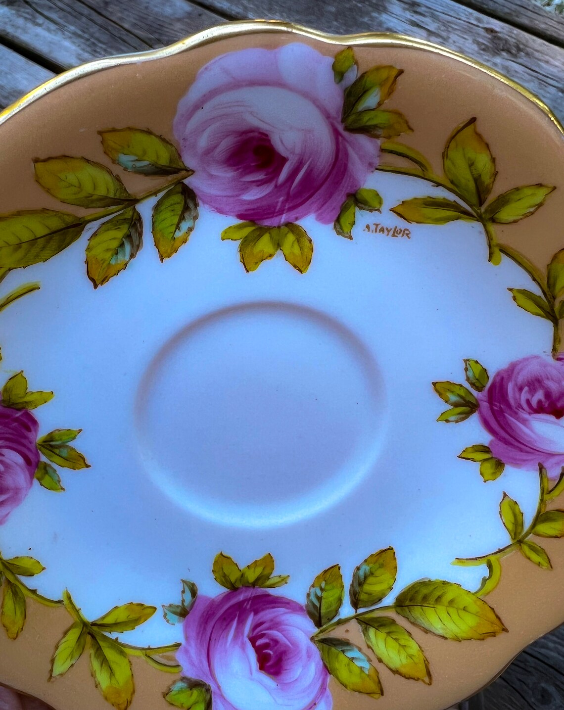 RARE SIGNED A. Taylor 1950s EB Foley Cabbage Roses Teacup and - Etsy