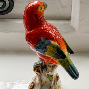 Antique 8" Dresden Porcelain Parrot Figurine, Rare Carl Thieme, German ...