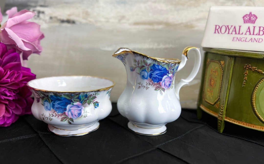 Large Vintage Royal Albert Moonlight Rose Open Sugar and Creamer Jug ...