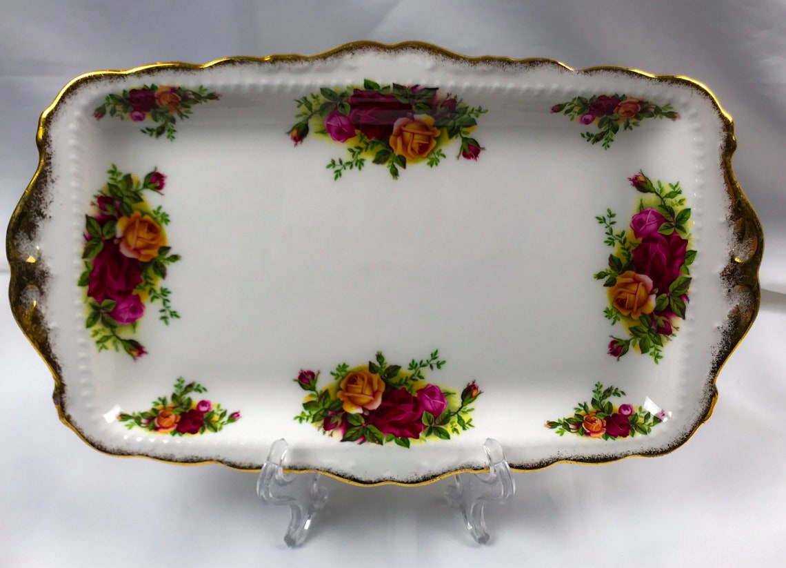 Vintage Royal Albert Old Country Roses Large Sandwich Tray - Etsy
