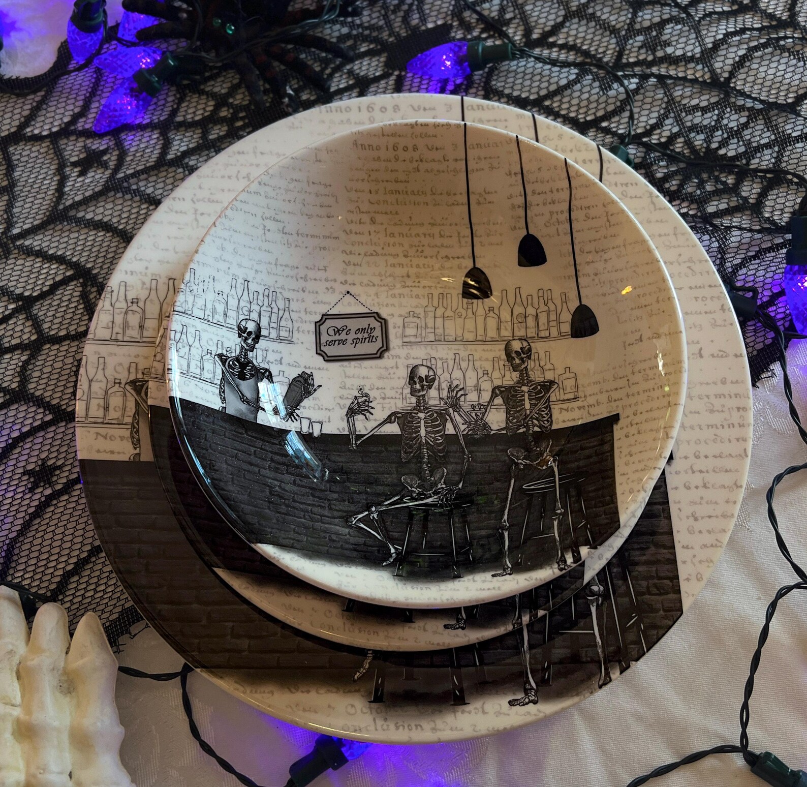 Skeleton Bar Lunch Plate and Cereal Bowls, Sold Separately, UNUSED ...