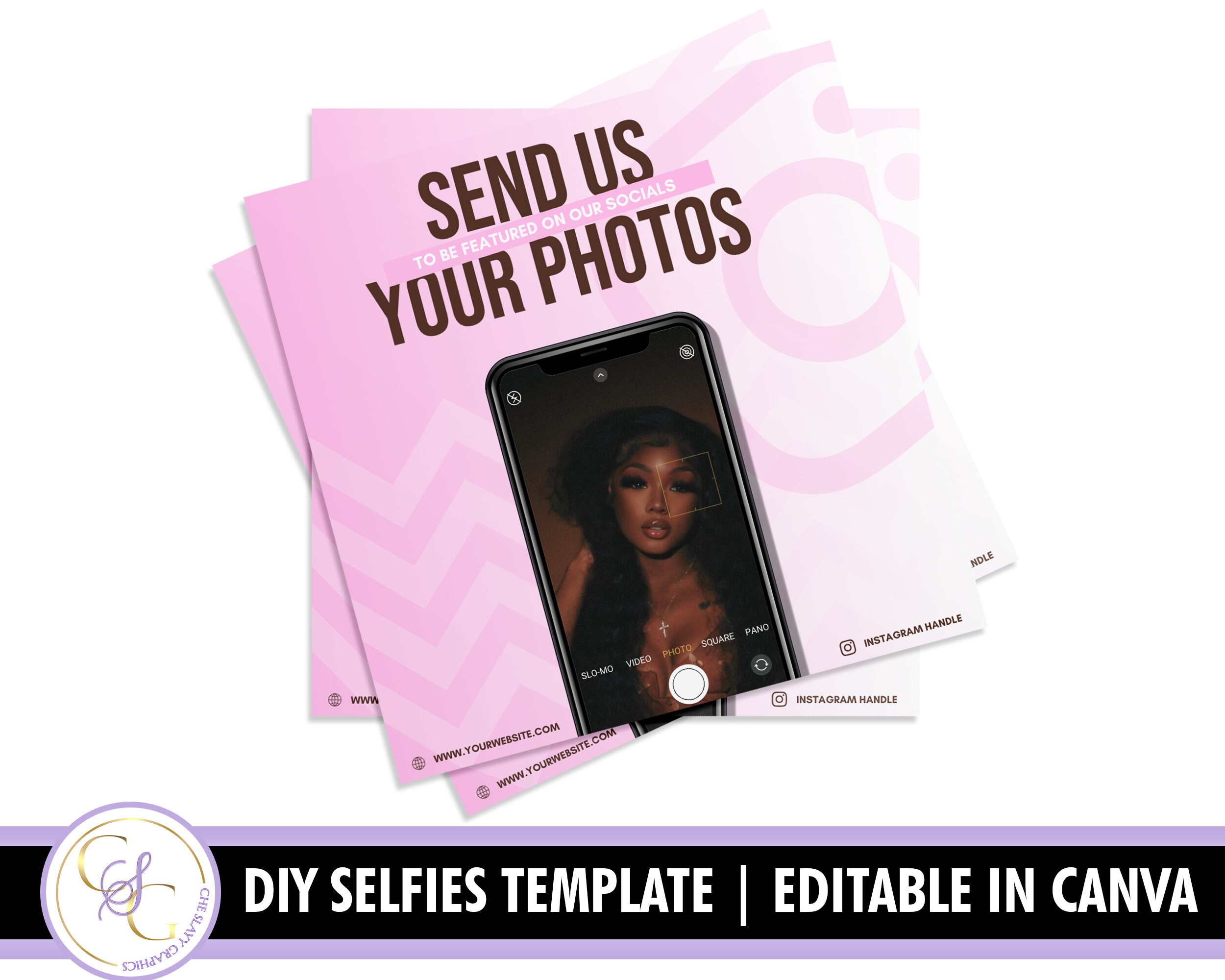 DIY Tag Us in Your Selfie Template | Selfie Flyer | Tag Us Flyer ...