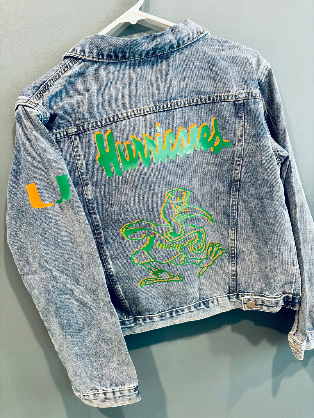 Custom University of Miami Jean Jackets - Etsy