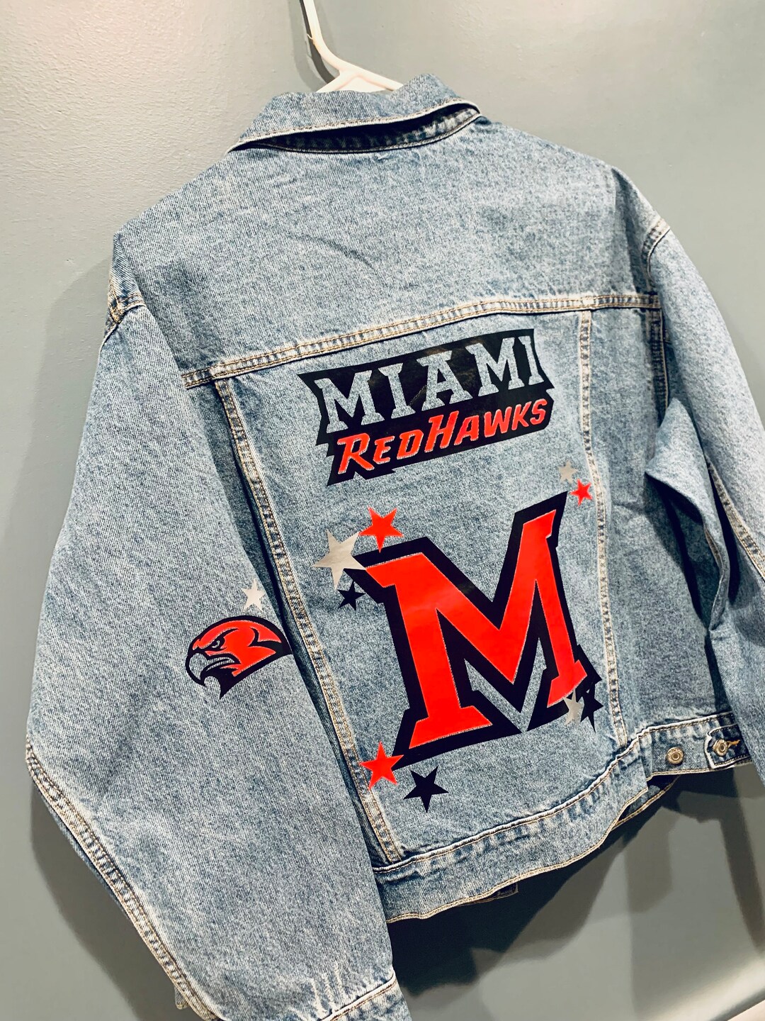 Custom Redhawks Miami University Jean Jackets - Etsy