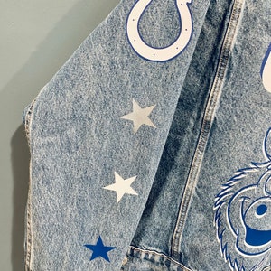 Custom Indianapolis Colts Blue Jean Jackets - Etsy