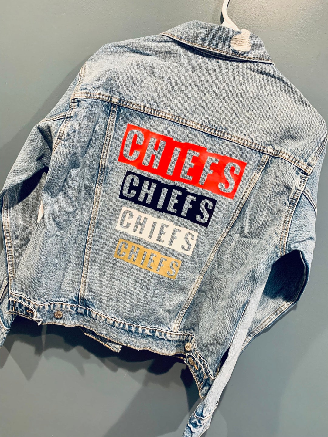 Custom Kansas City Chiefs Jean Jackets - Etsy