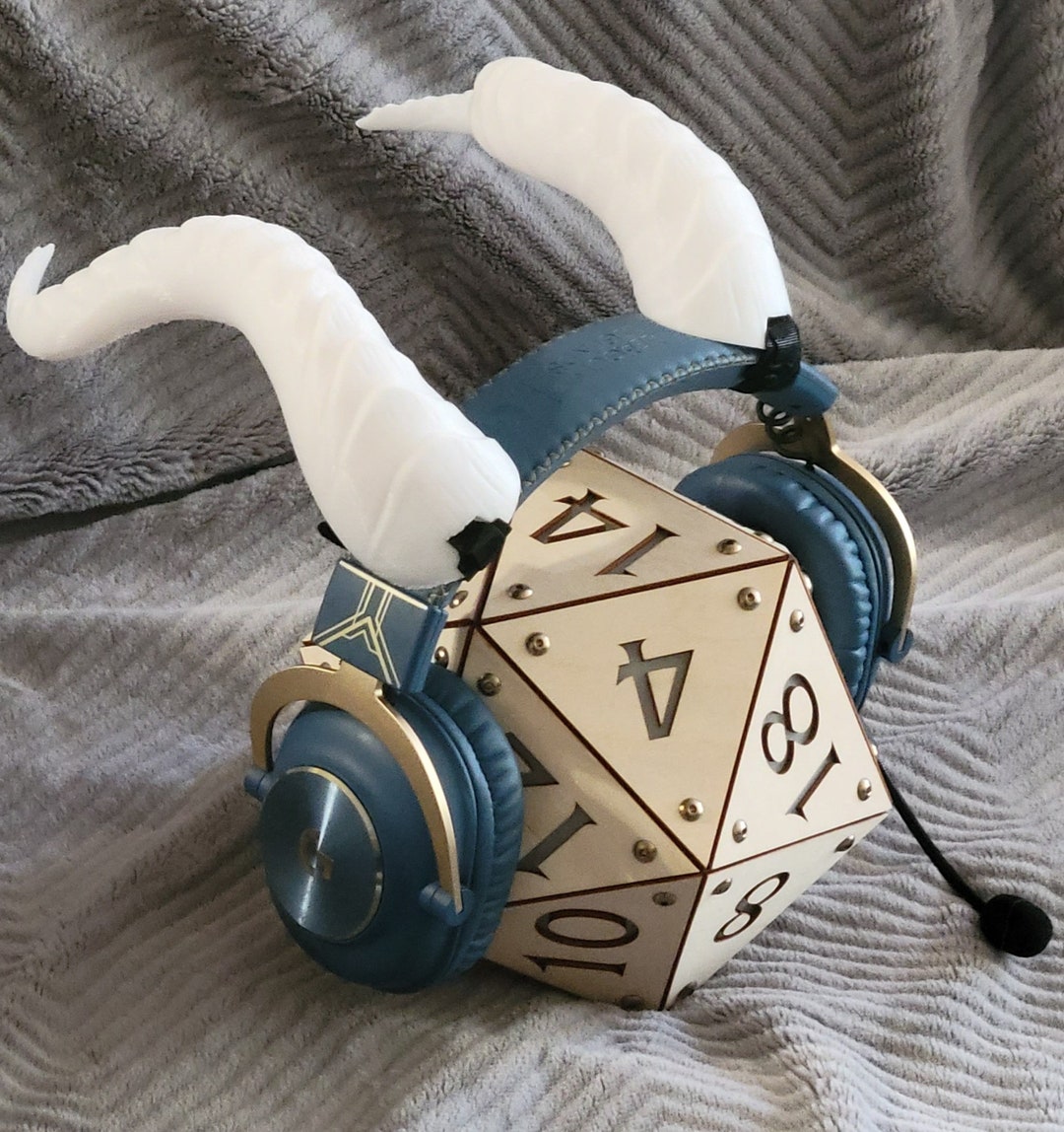 Tiefling Headphone Horns: Curved Cosplay, TTRPG Prop - Etsy