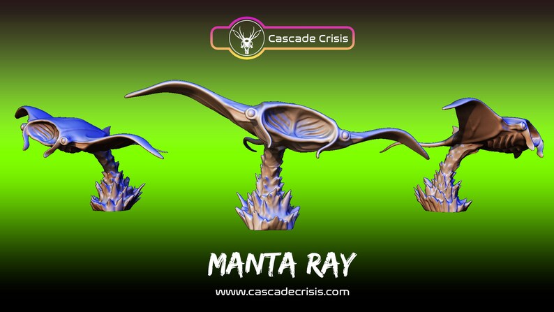 Manta Ray Creature TTRPG Miniatures, Dungeons and Dragons, Tabletop ...