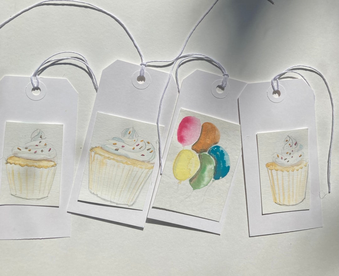Hand Painted Gift Tags - Birthday Theme - Etsy