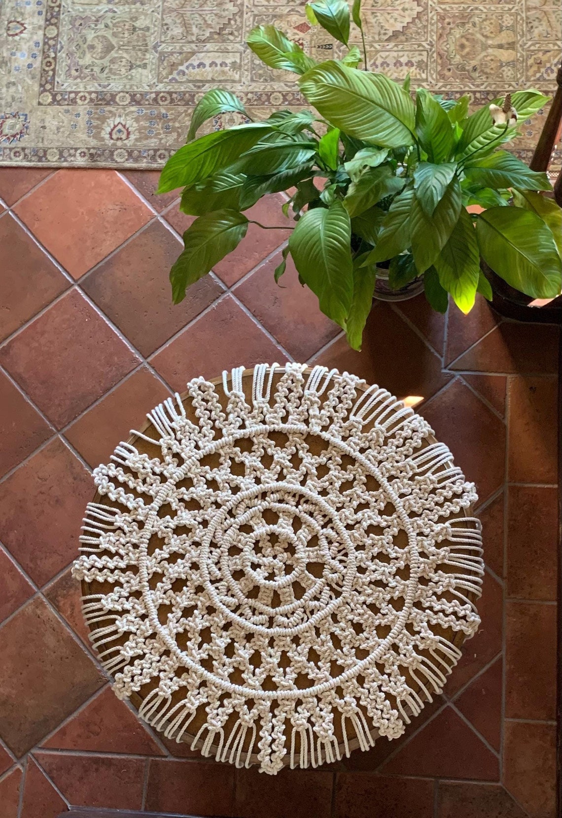 Macrame Round Table Throw - Etsy